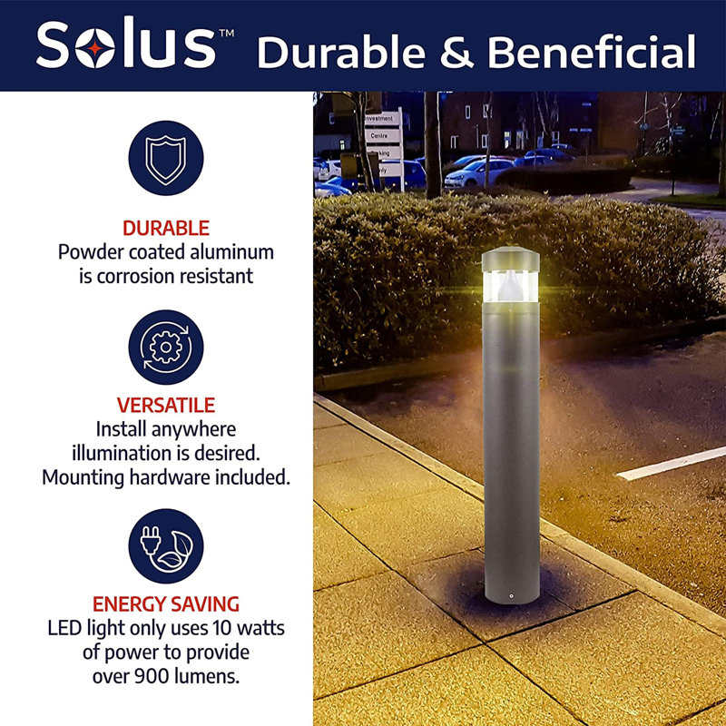 Solus Commercial Landscape Bollard Integrated LED Bollard Light | Wayfair